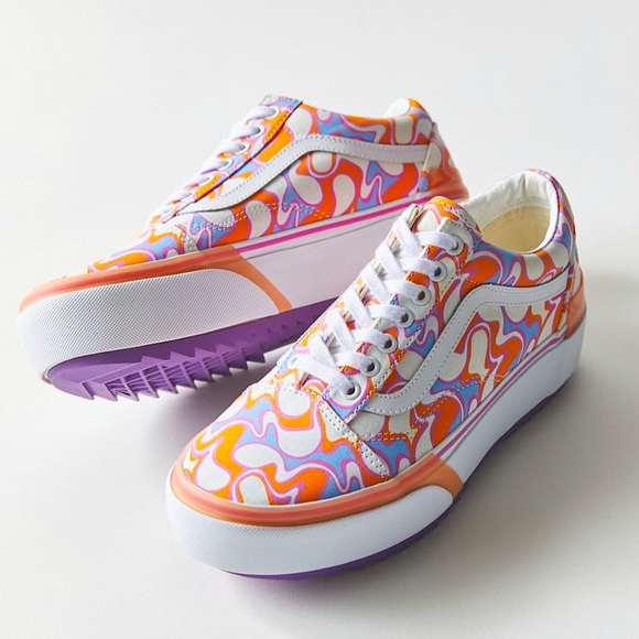 Vans | Shoes | Nwt Vans Platform Y2k Colorchanging Swirl Psychedelic 7s ...